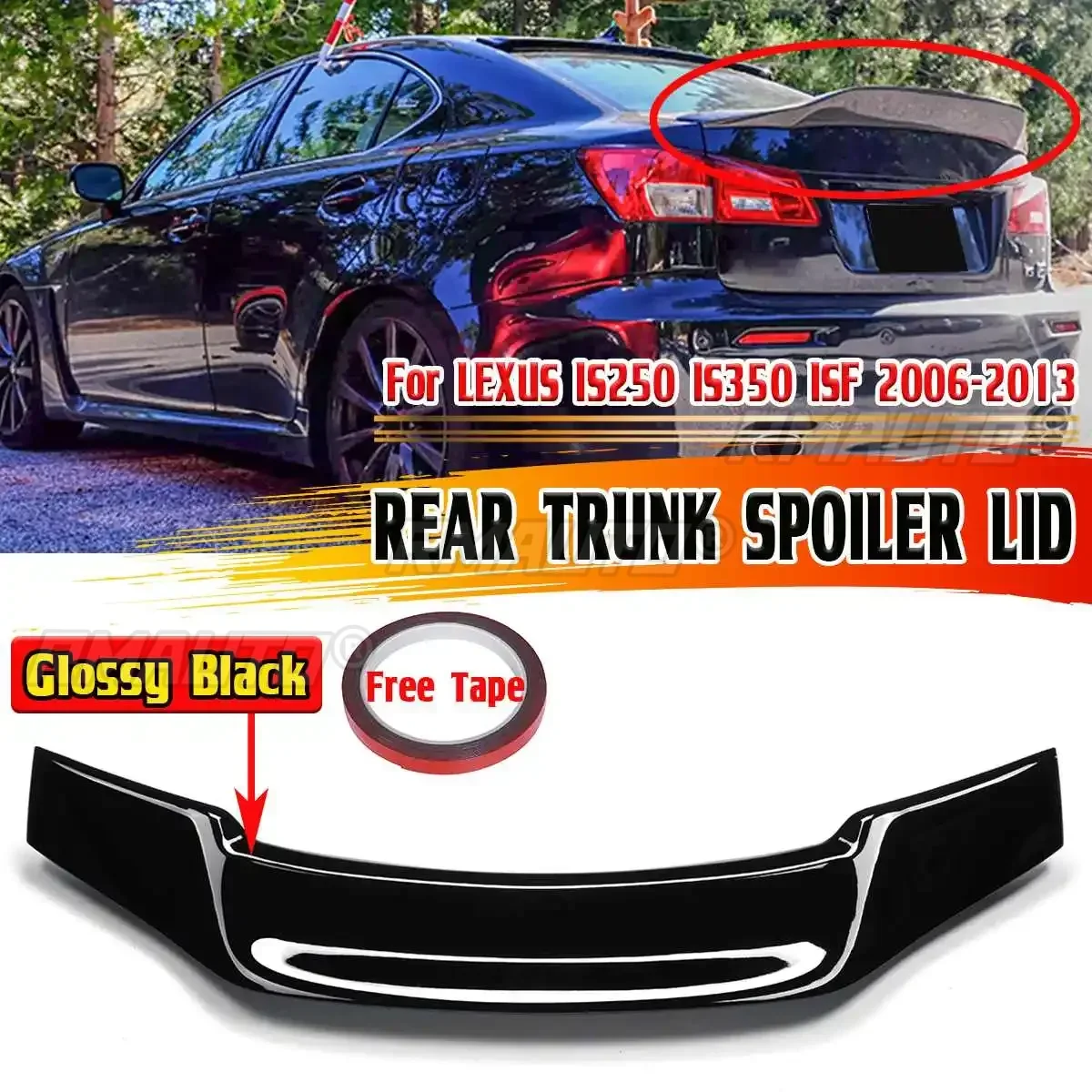 New IS350 RT Style Car Rear Trunk Spoiler Lip Boot Lip For LEXUS IS250 ...