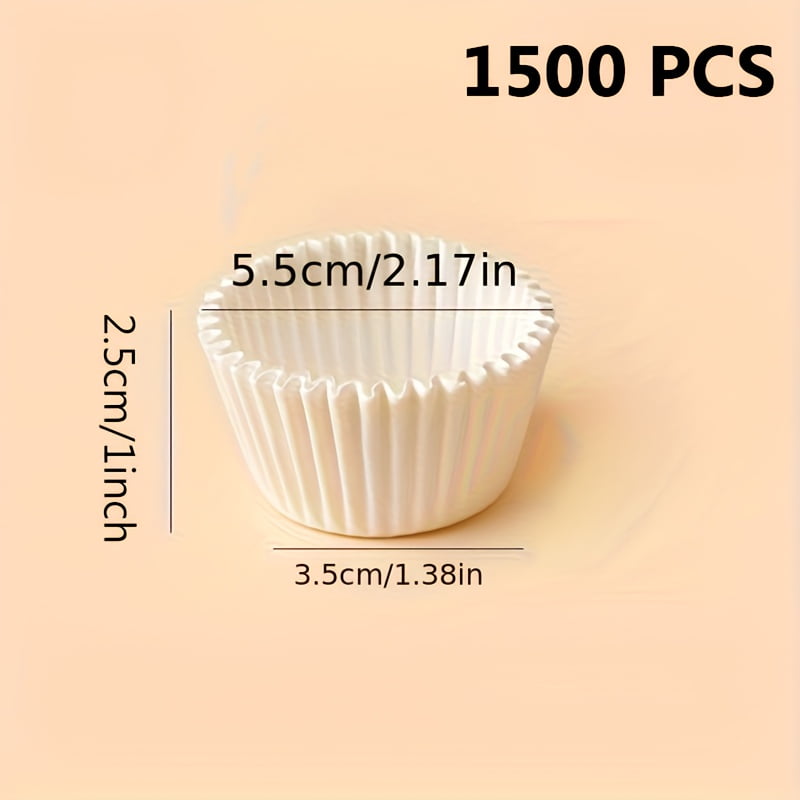 New and Improved 500/1500 Pack of White Baking Cups - Premium Food ...