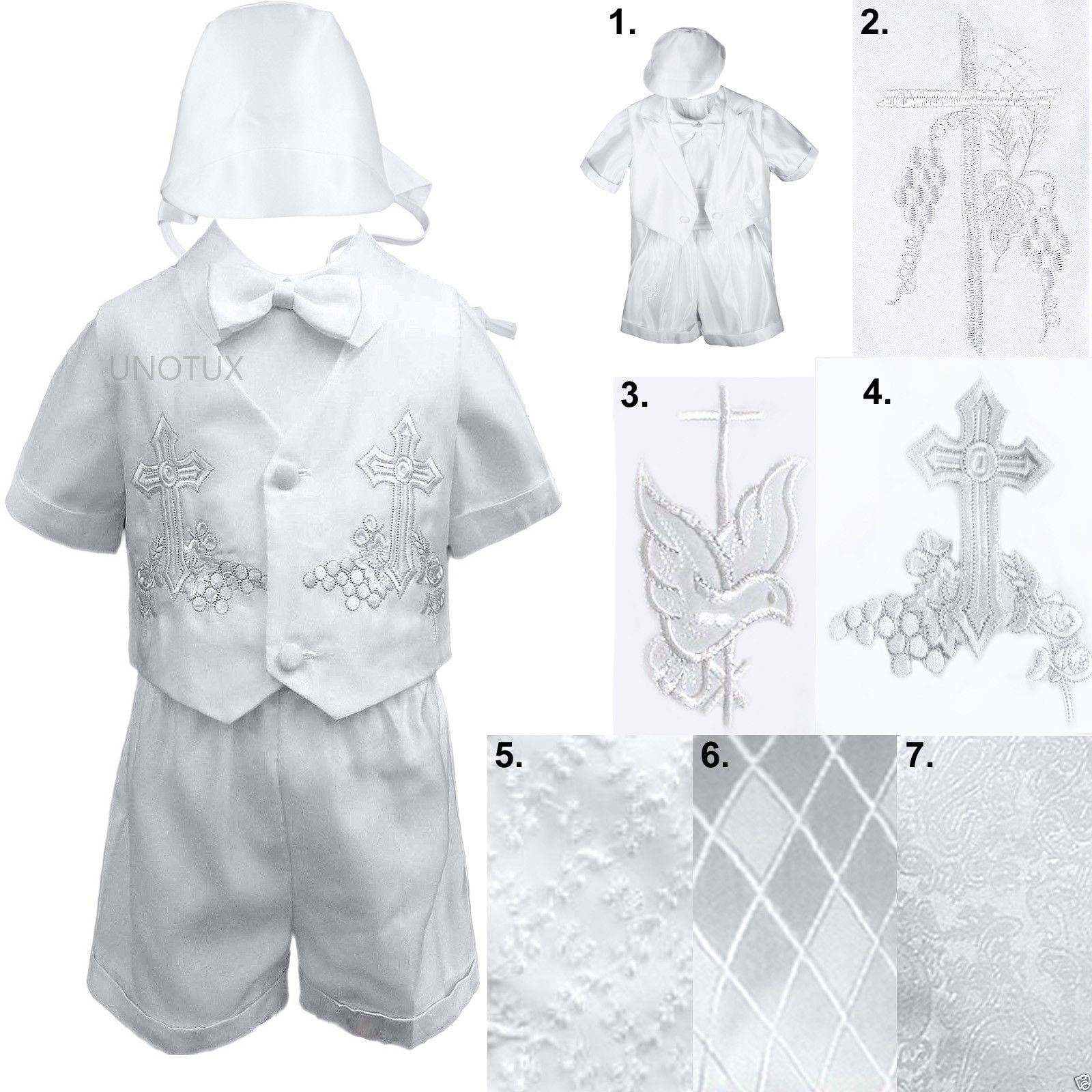 Infant Toddler Boys Christening Baptism Vest Set Outfits, White, Baby ...