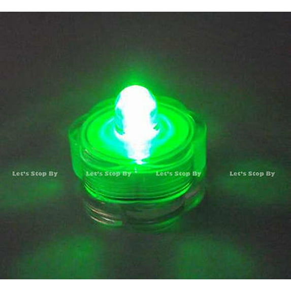 60 LED Green SUBMERSIBLE Waterproof Wedding Party Floral Vase Tea Light ...
