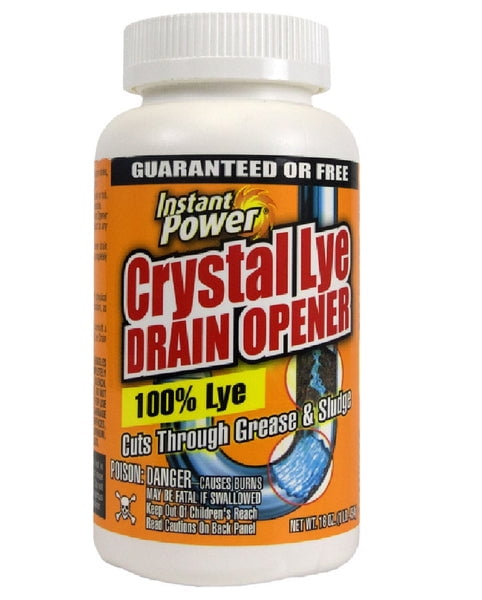 Instant Power Crystal Lye Drain Opener, Sodium Hydroxide Cleaner, 1 Lb ...