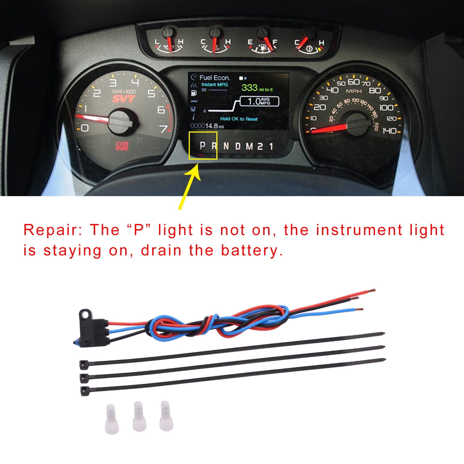 New Instrument Cluster Dash Light Staying On Repair for 2011-14 Ford ...