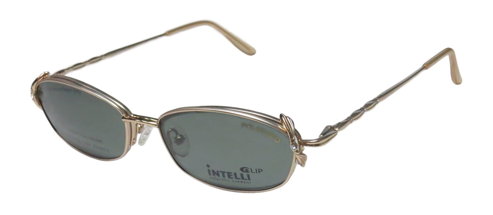New Intelli Clip 716 Womens/Ladies Designer Half-Rim Gold Frame Demo ...