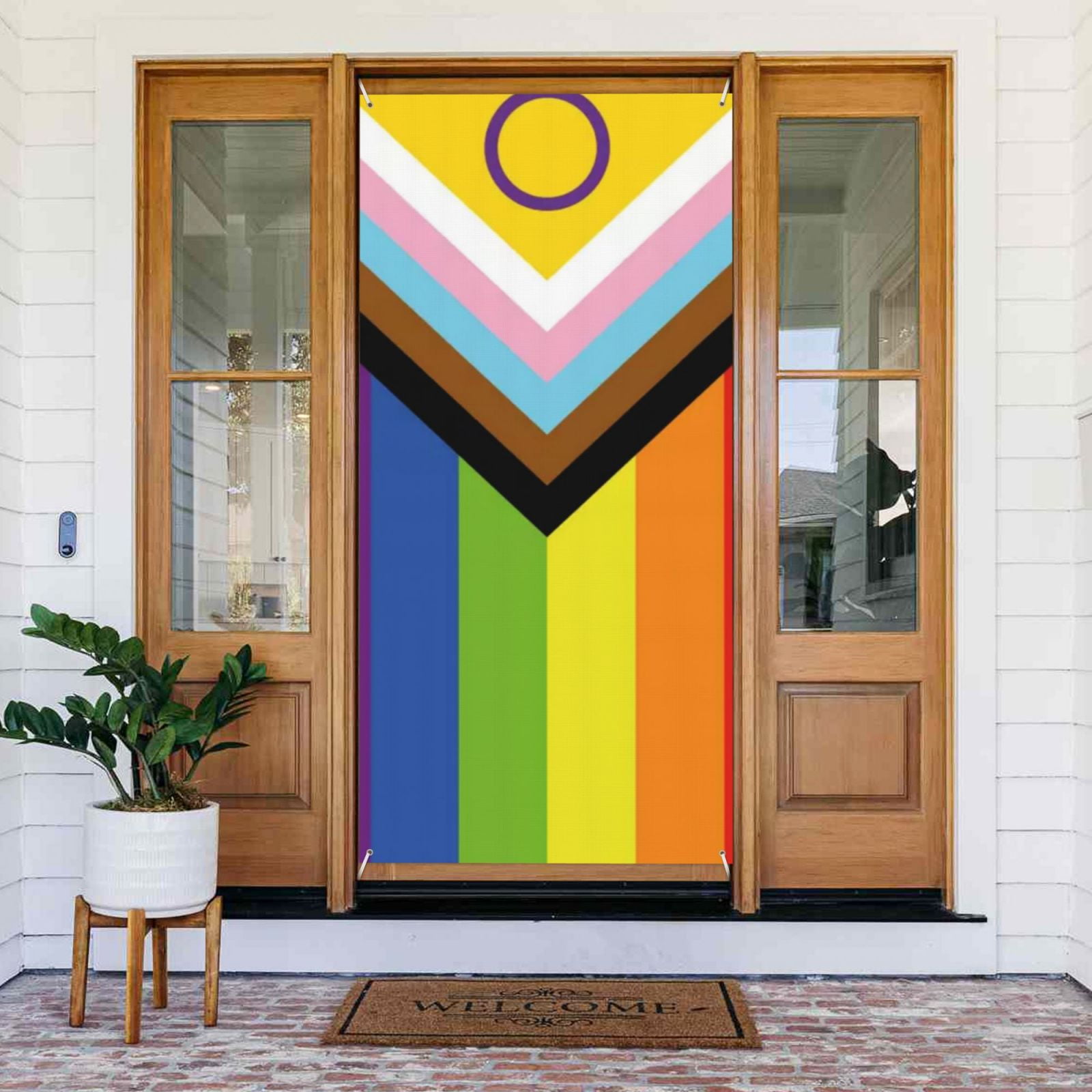New Intersex Inclusive Progress Pride Flag Door Cover Decoration ...