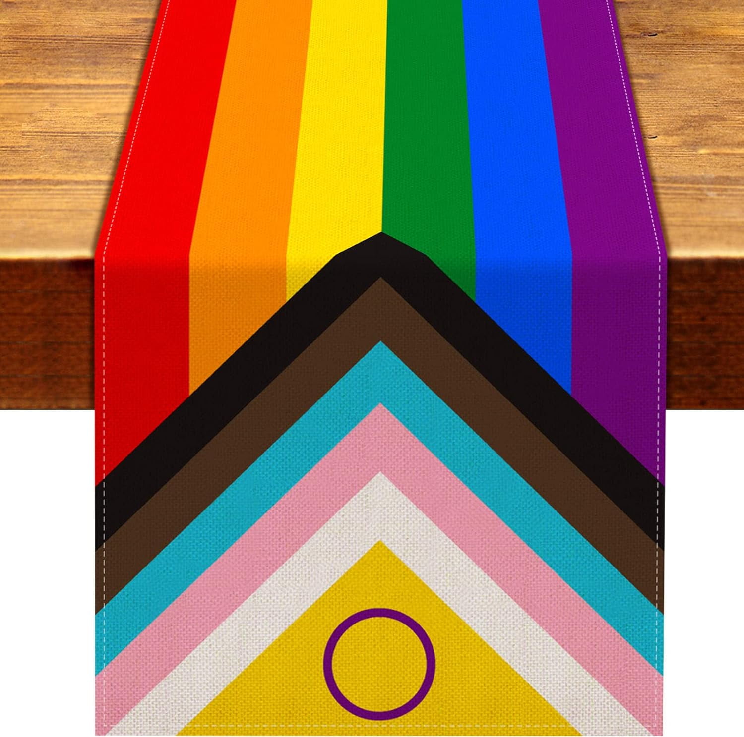 New Intersex Inclusive Progress Pride Table Runner June LGBT Rainbow ...