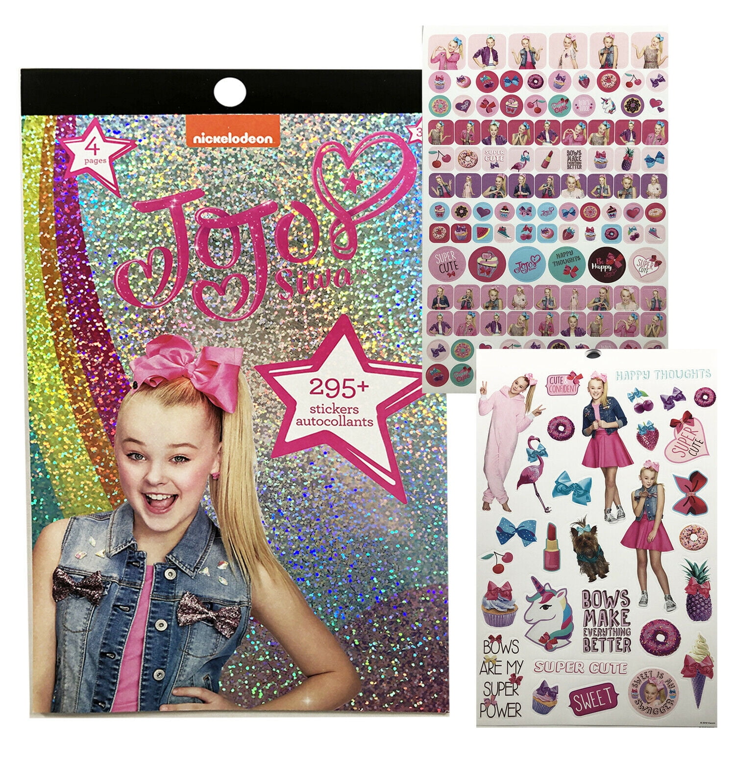 New JOJO Siwa 4 Sheet Foil Cover Sticker Pad (295+ Stickers) - Walmart.com