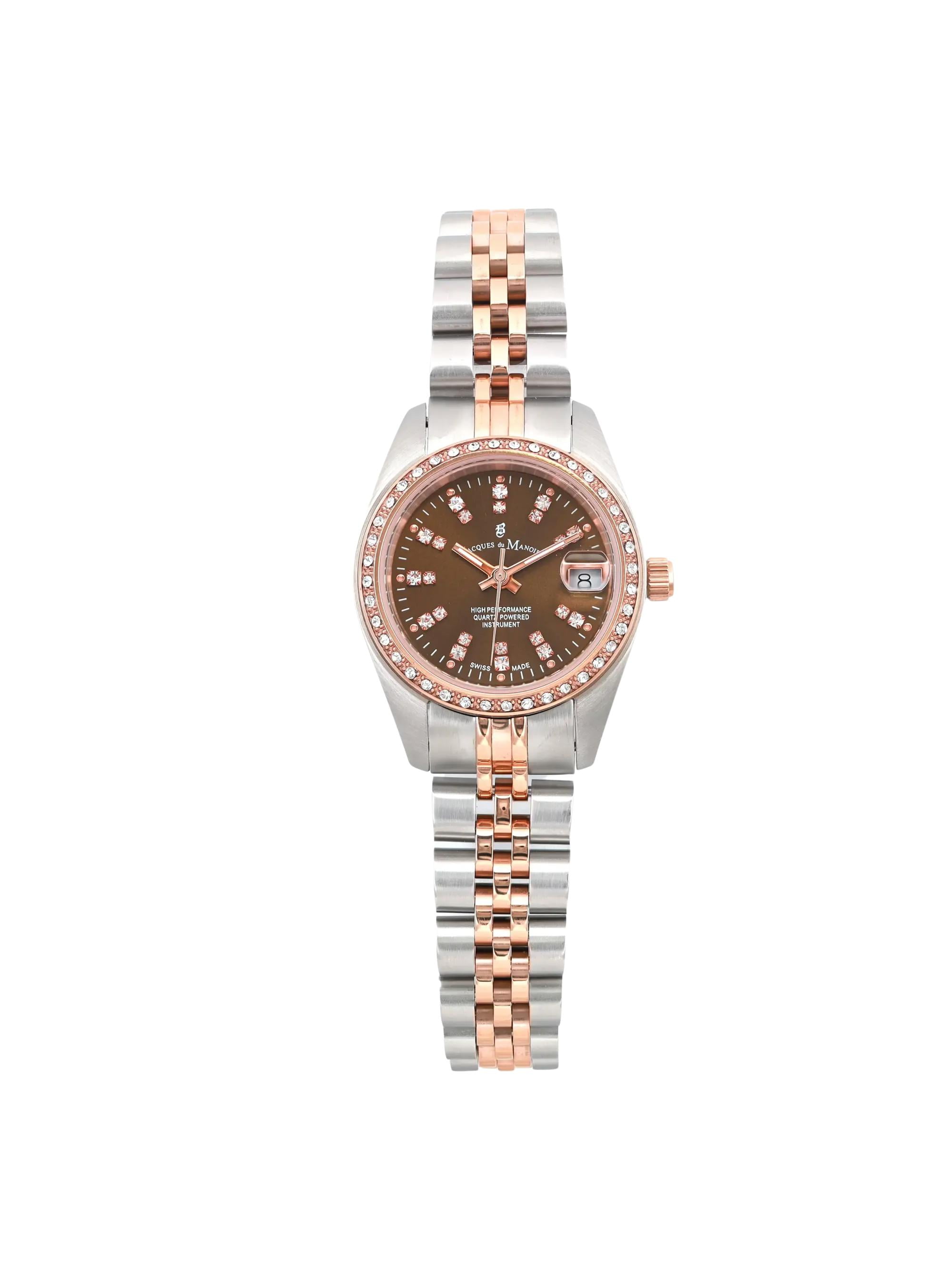 New Jacques du Manoir Inspiration Two Tone Quartz Brown Dial Lady Watch ...