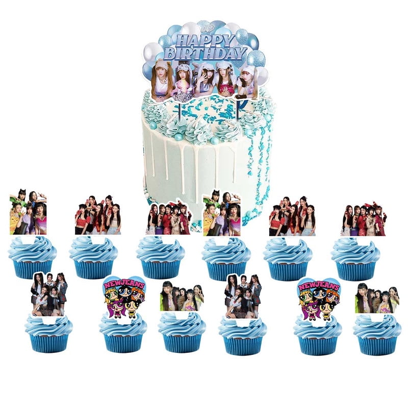 New Jeans Cake Topper CupcakeS Set Birthday Party Supplies Decoration ...