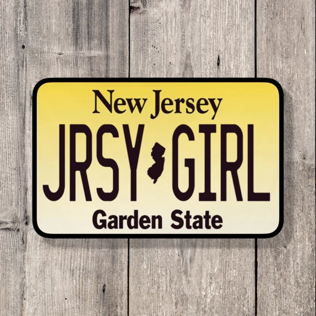 New Jersey Jersey Girl License Plate Laptop Water Bottle Sticker Hard ...