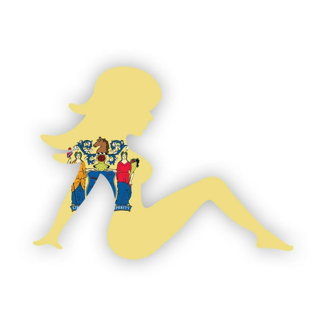 New Jersey Mudflap Girl Sticker Decal - Self Adhesive Vinyl - Weatherproof - Made in USA - nj ...