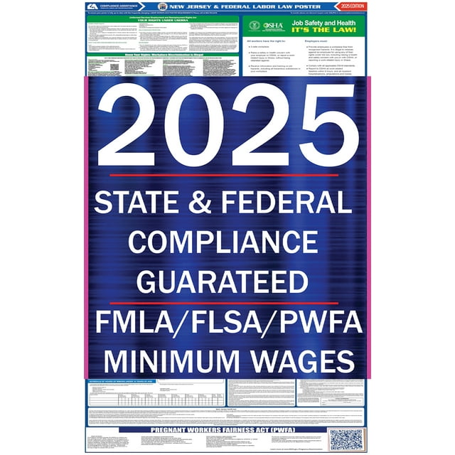 New Jersey (NJ) 2025 State Labor Law Poster - State, Federal and OSHA ...
