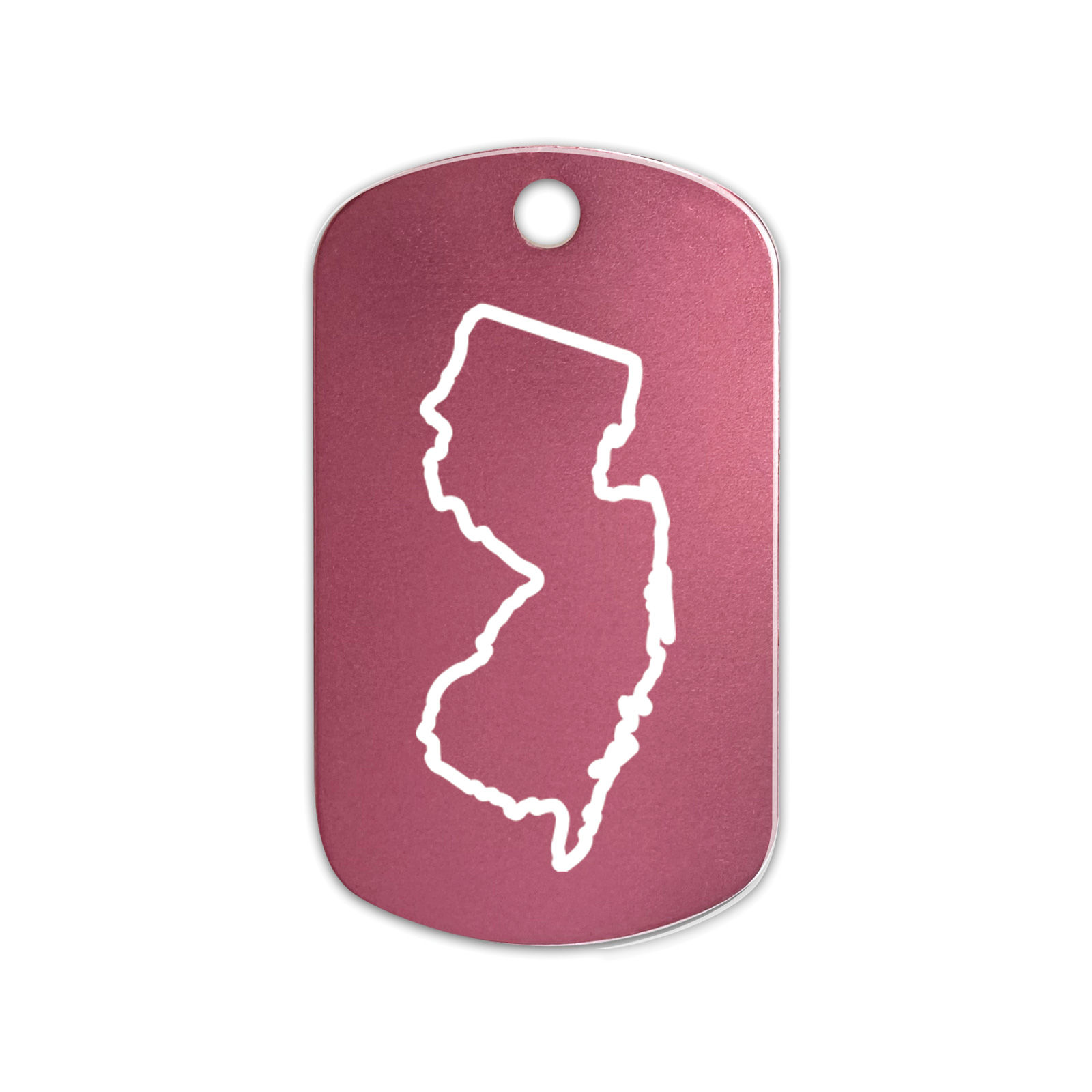 New Jersey Outline GI Dog Tag Aluminum Keychain nj - Pink - Walmart.com
