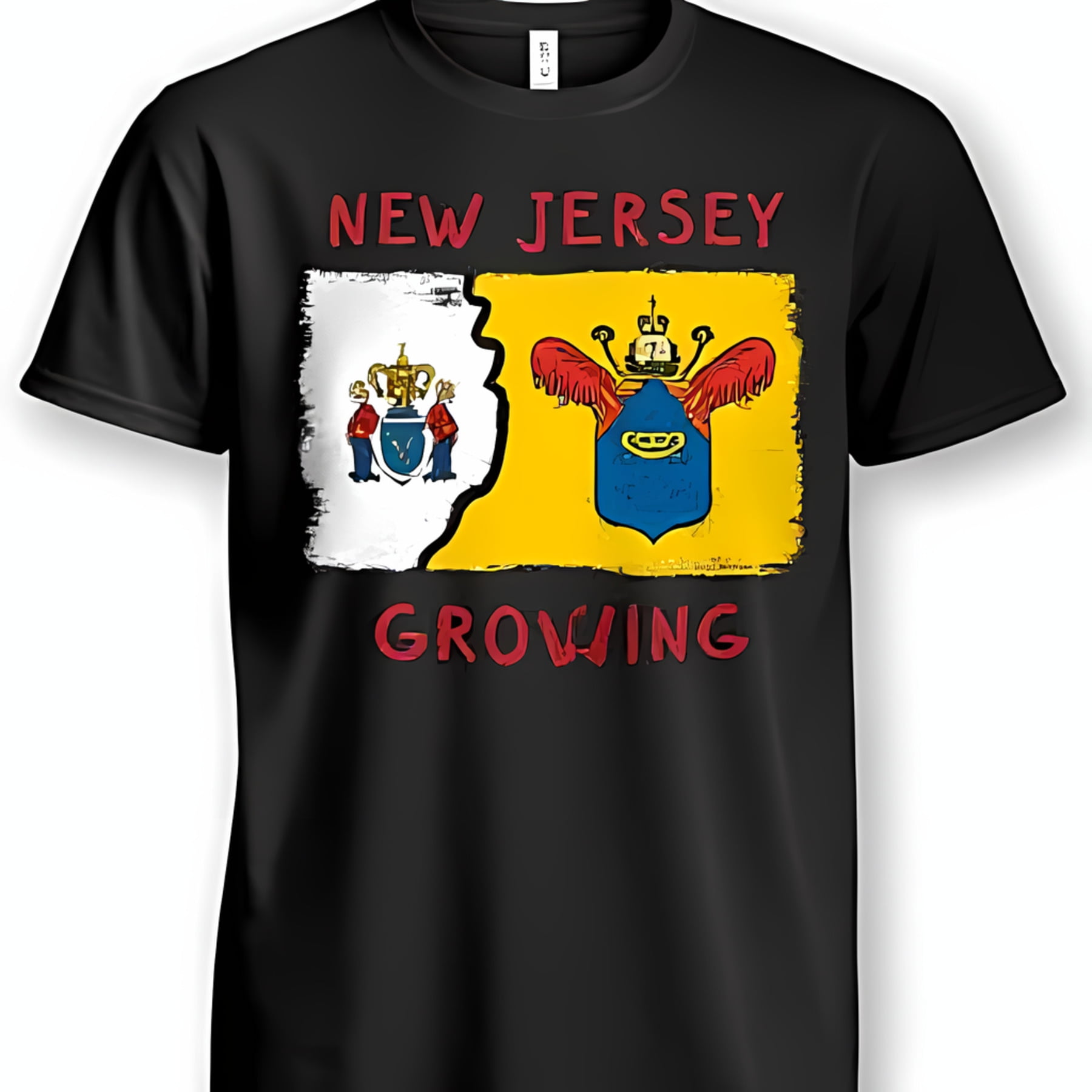 New Jersey State Black T-Shirt with New Jersey Growing Print - Walmart.com