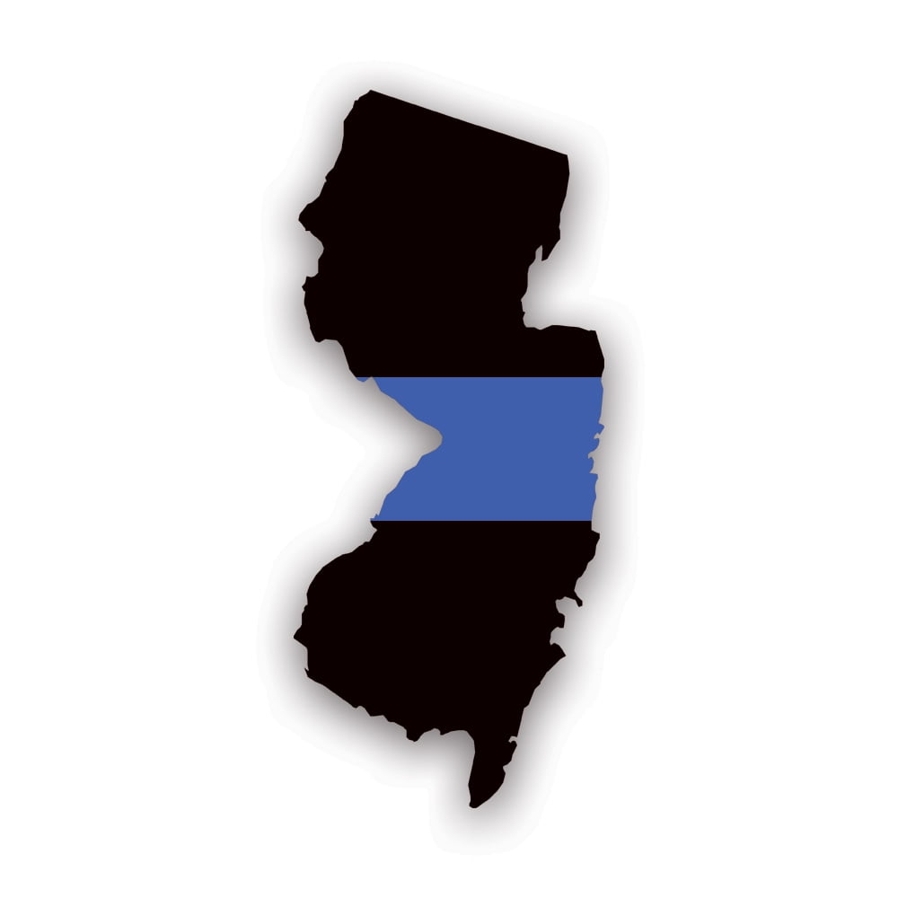 New Jersey State Shaped The Thin Blue Line Sticker Decal - Self ...