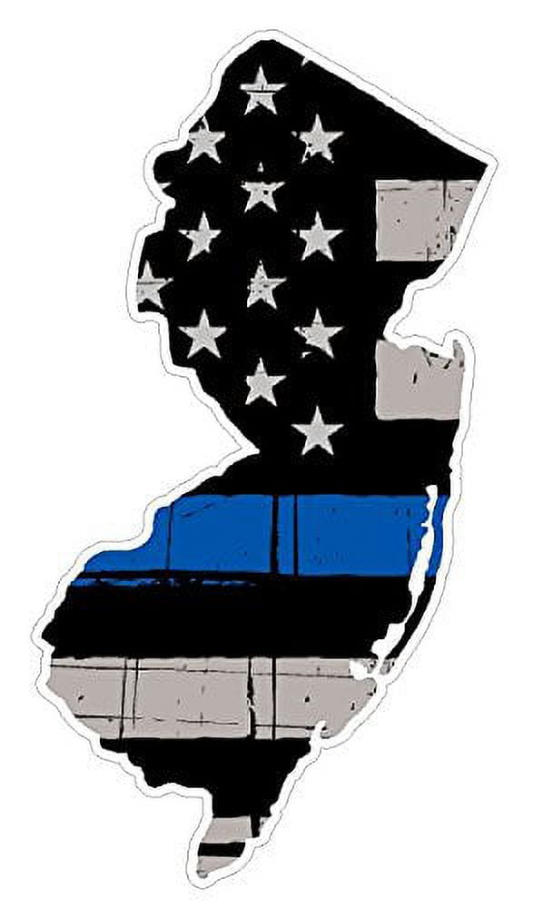 New Jersey State (V31) Thin Blue Line Vinyl Decal Sticker Car/Truck ...