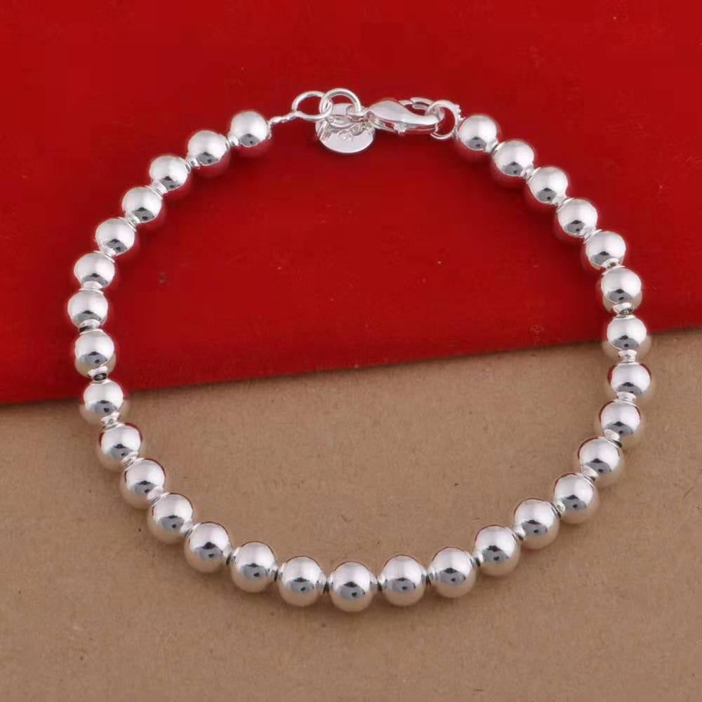 New Jewelry 925 Sterling Silver Classy Light Beads Chain Bracelet for ...
