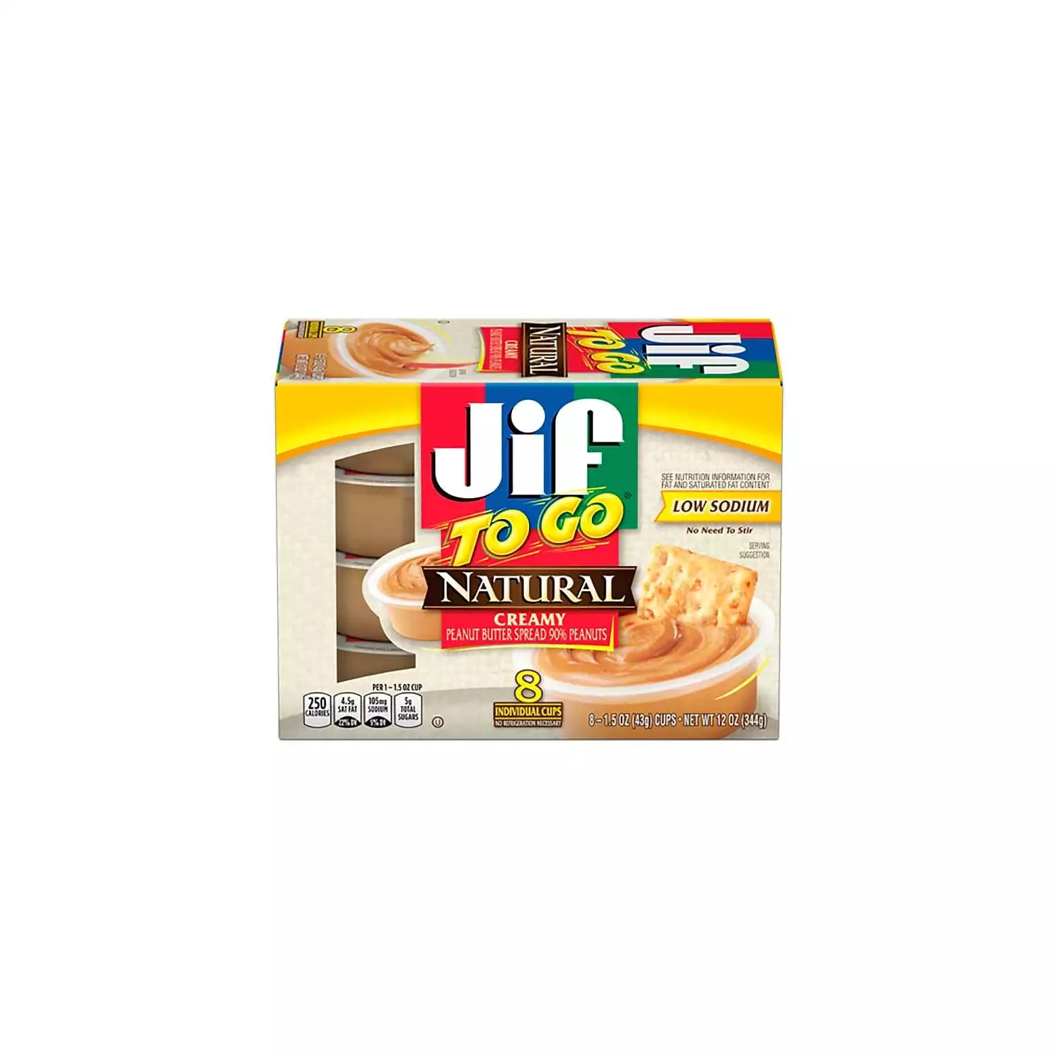 New Jif To Go Natural Creamy Peanut Butter 1.5 oz. 8/Box (SMU24307 ...