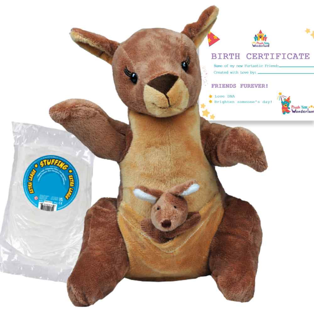 Plush Gear New Jill & Joey Kangaroo's DIY Plush Toy Kit with Stuffing ...
