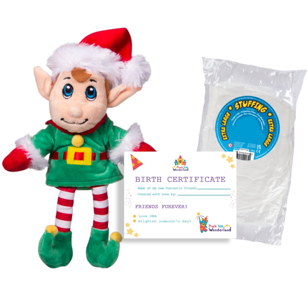 Plush Gear Jingle The Elf 8" Plush Kit with Stuffing & Birth ...