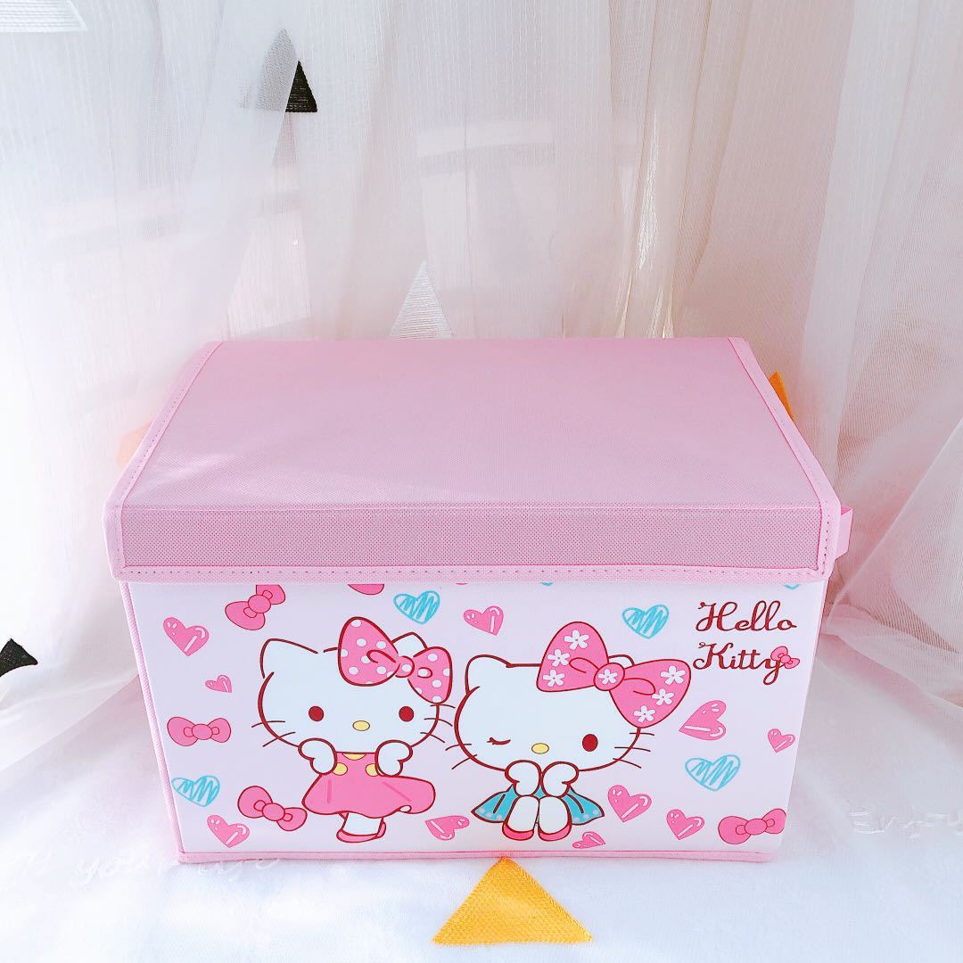 New KT Cat PU Leather Foldable Flip-top Desktop Storage Box for Office ...