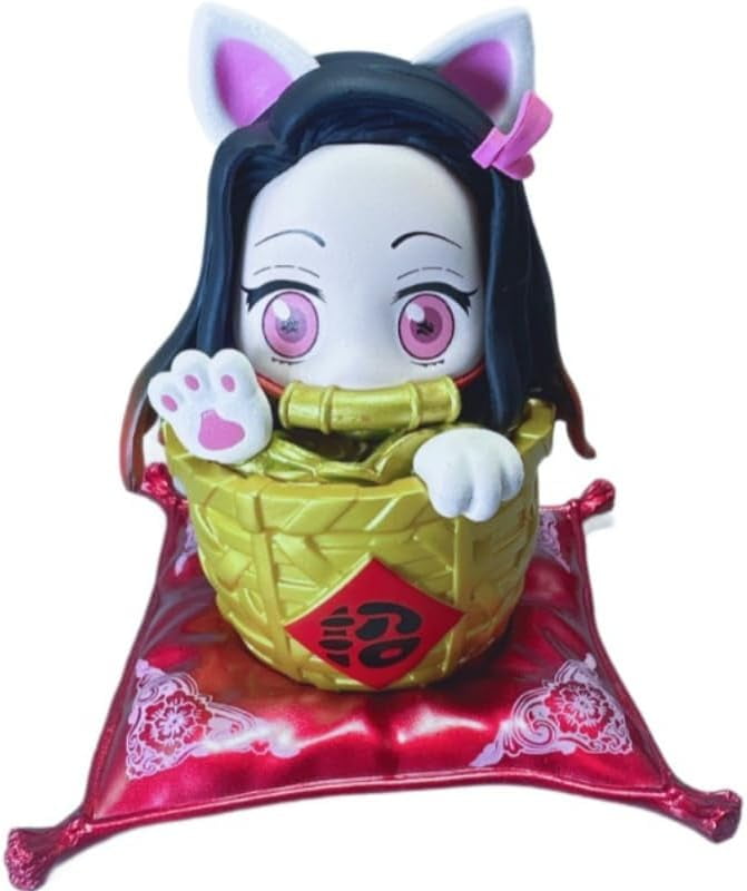 New Kamado Nezuko Figure, Attract Wealth Cat Kamado Nezuko Anime ...