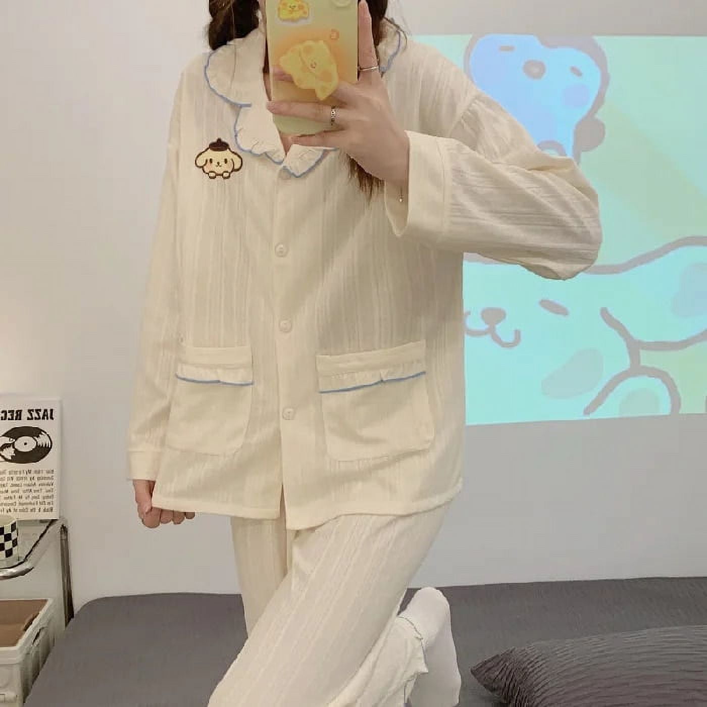 New Kawaii Cute Sanrio Pompompurin Pajamas Household Clothes Cardigan ...