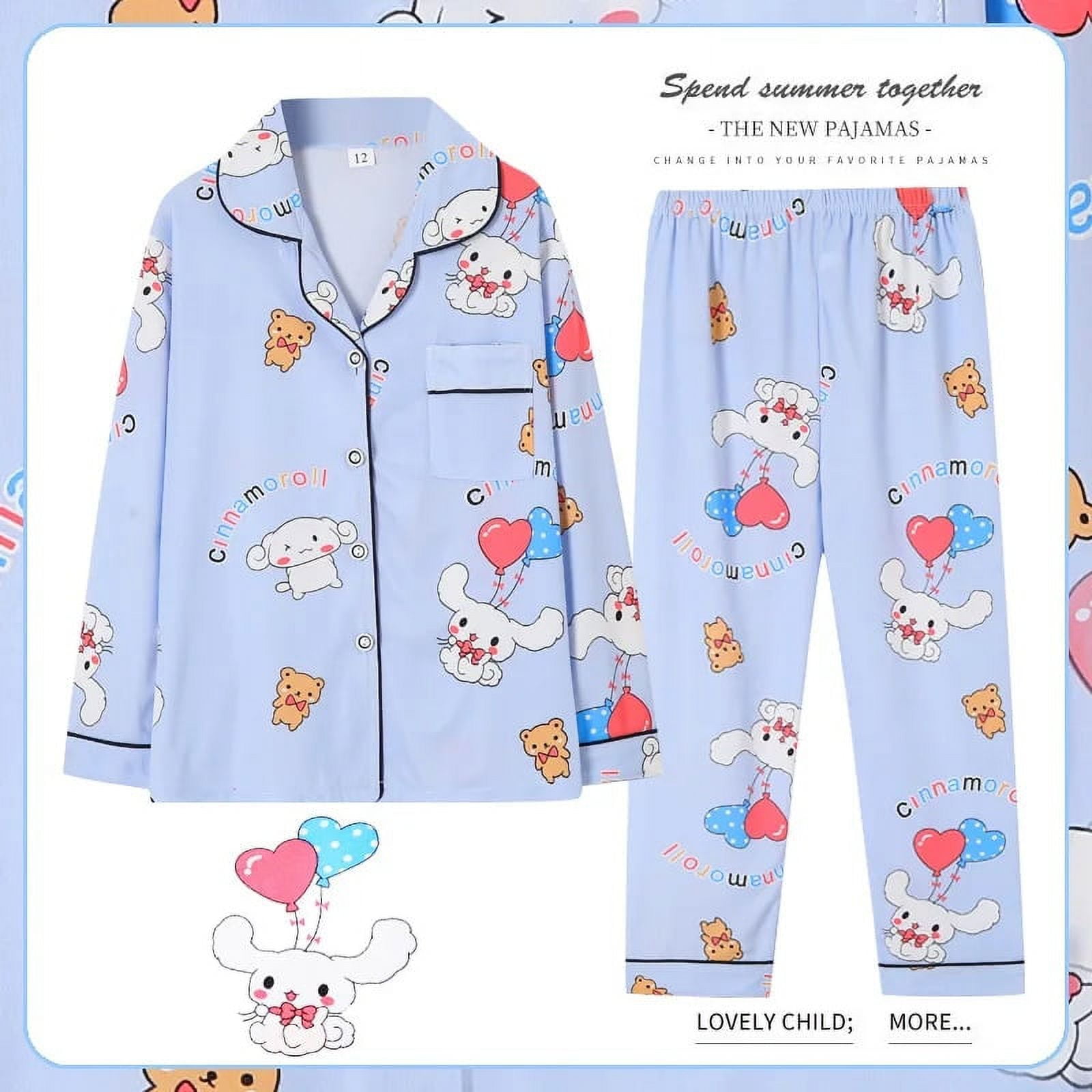 New Kawaii Sanrio Children Pajamas Hellokittys Cinnamoroll Mymelody ...