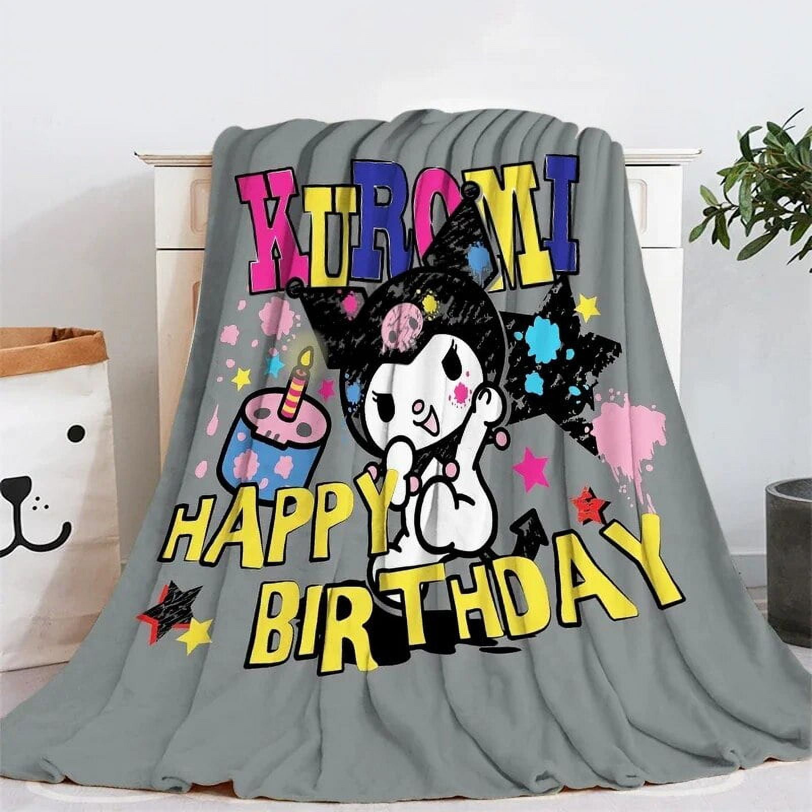 New Kawaii Sanrio Flannel Blanket Kuromi Hello Kitty Office Lunch Break ...