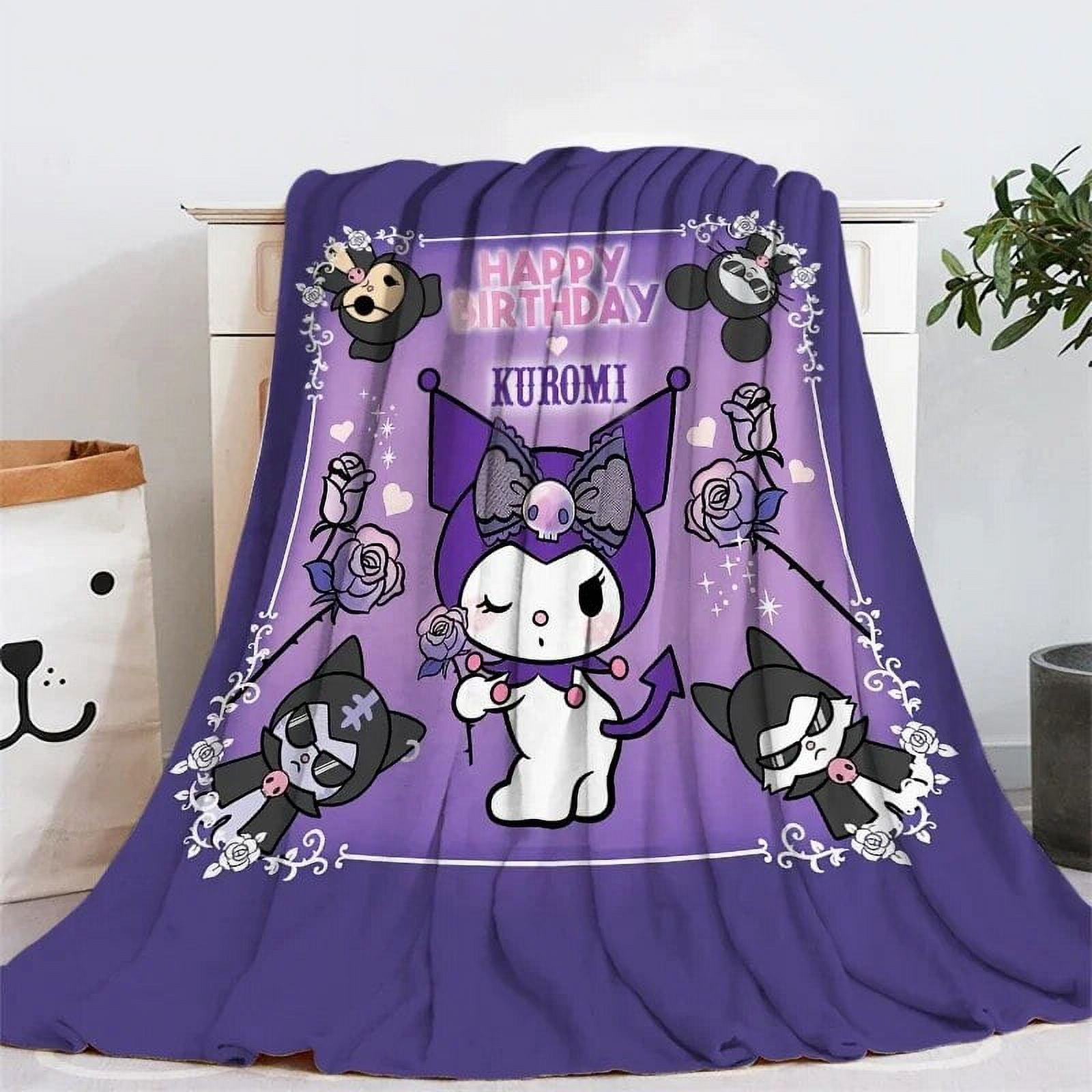 New Kawaii Sanrio Flannel Blanket Kuromi Hello Kitty Office Lunch Break ...