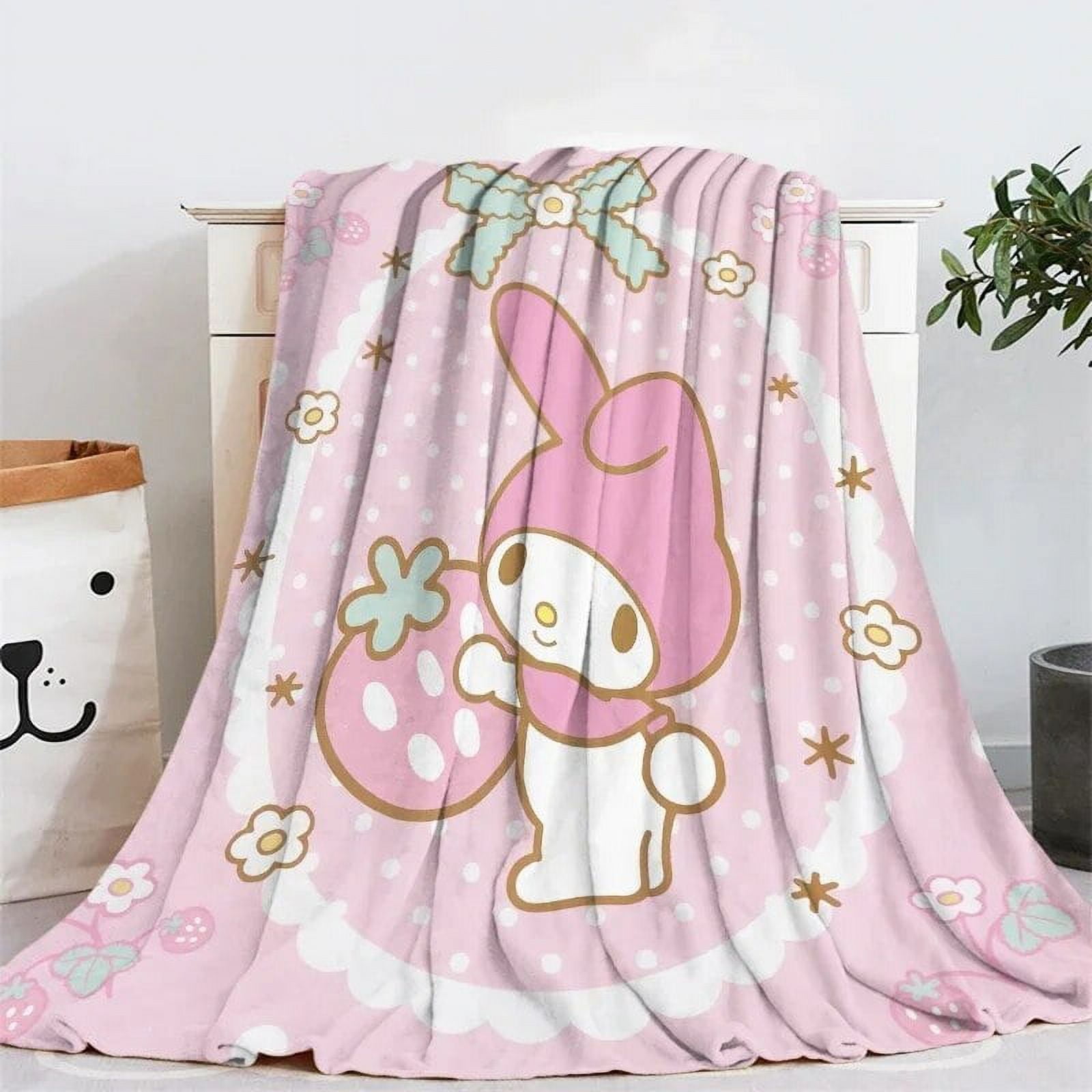New Kawaii Sanrio Flannel Blanket Kuromi Hello Kitty Office Lunch Break ...