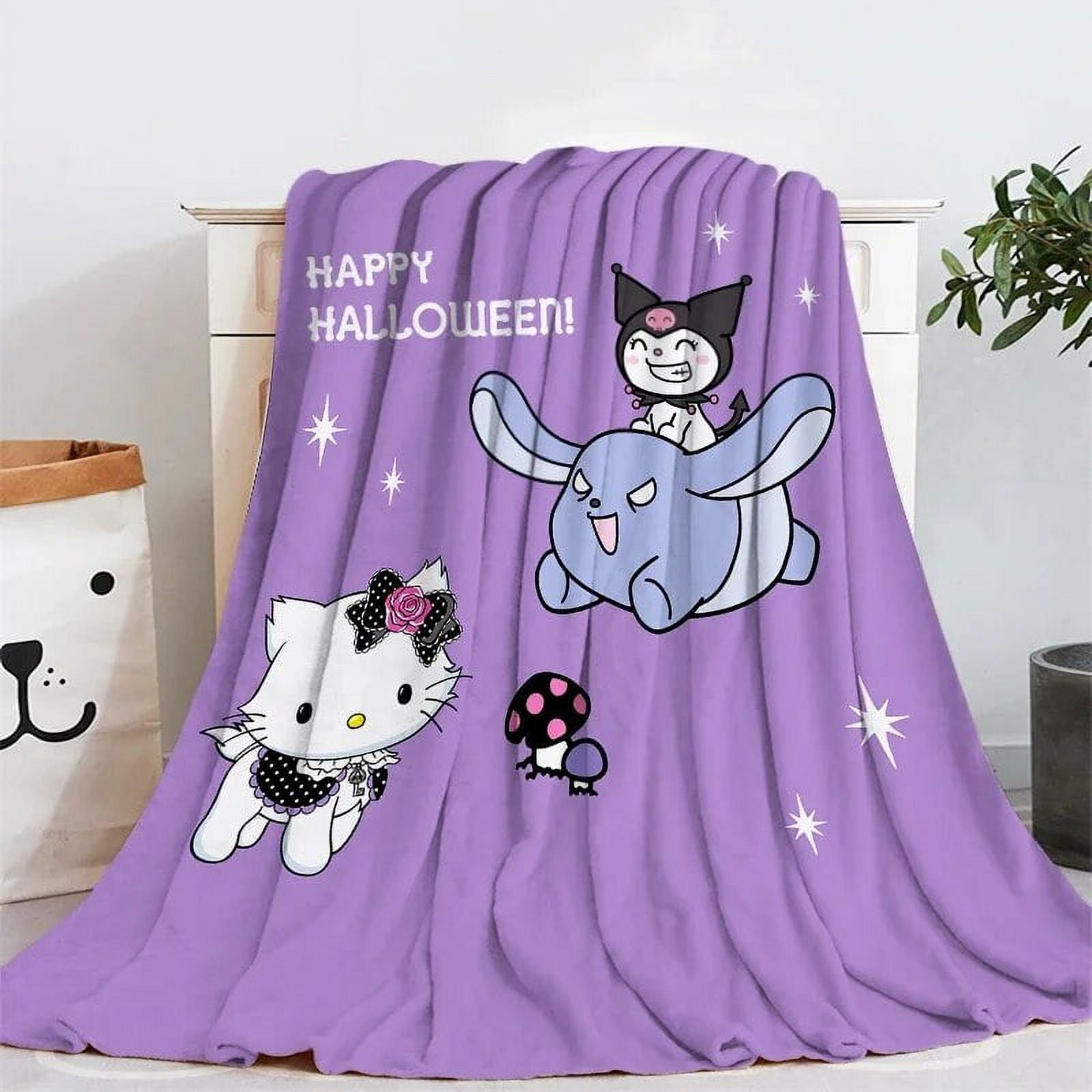 New Kawaii Sanrio Flannel Blanket Kuromi Hello Kitty Office Lunch Break ...