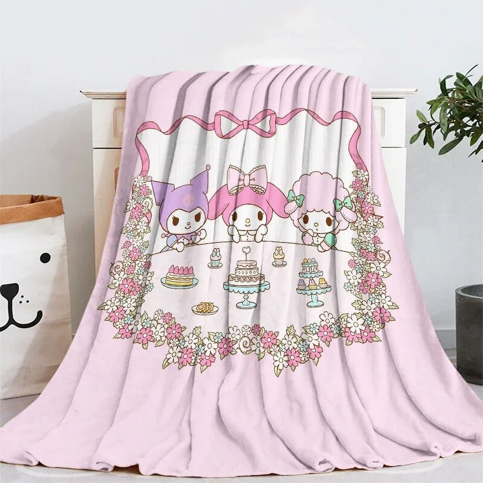 New Kawaii Sanrio Flannel Blanket Kuromi Hello Kitty Office Lunch Break ...