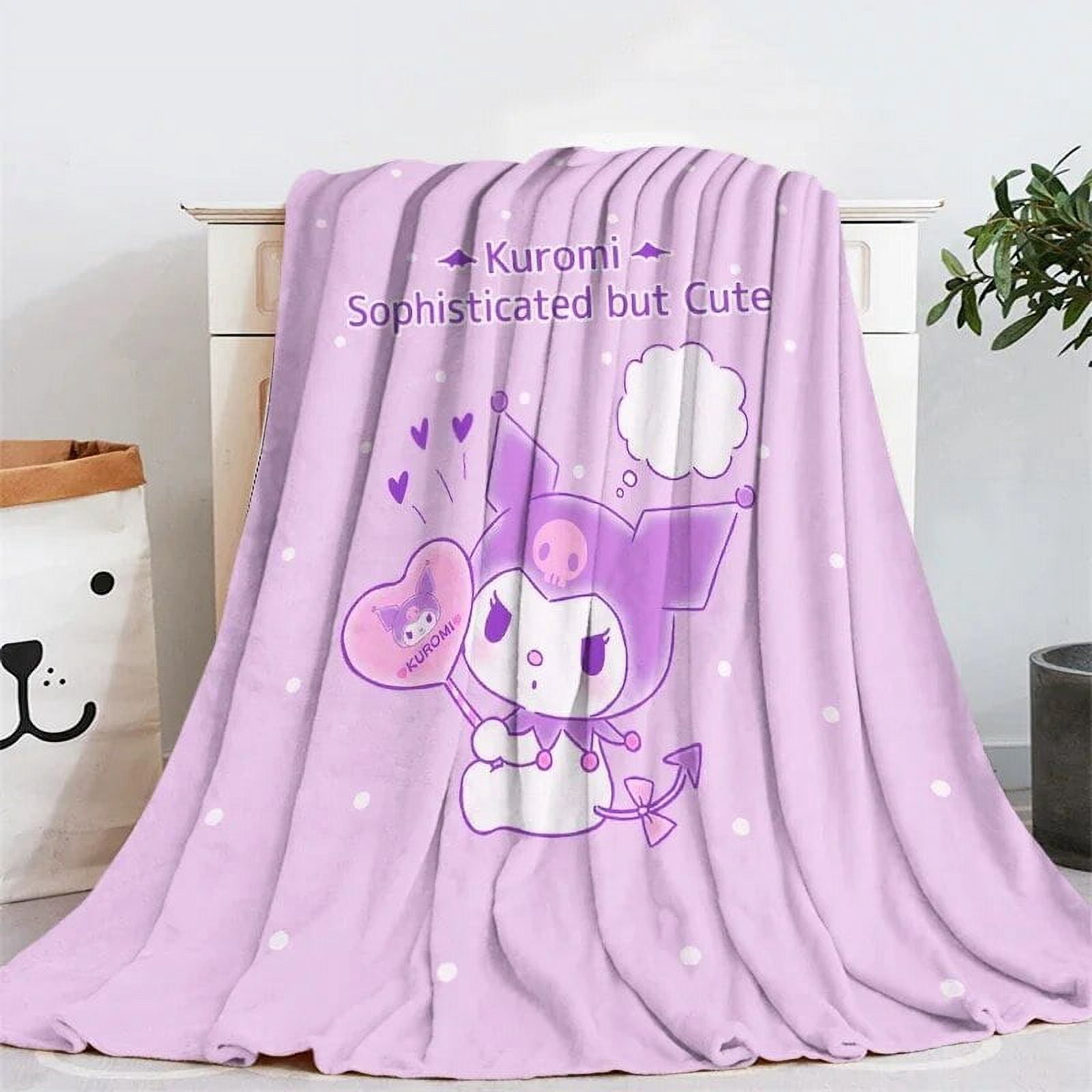 New Kawaii Sanrio Flannel Blanket Kuromi Hello Kitty Office Lunch Break ...