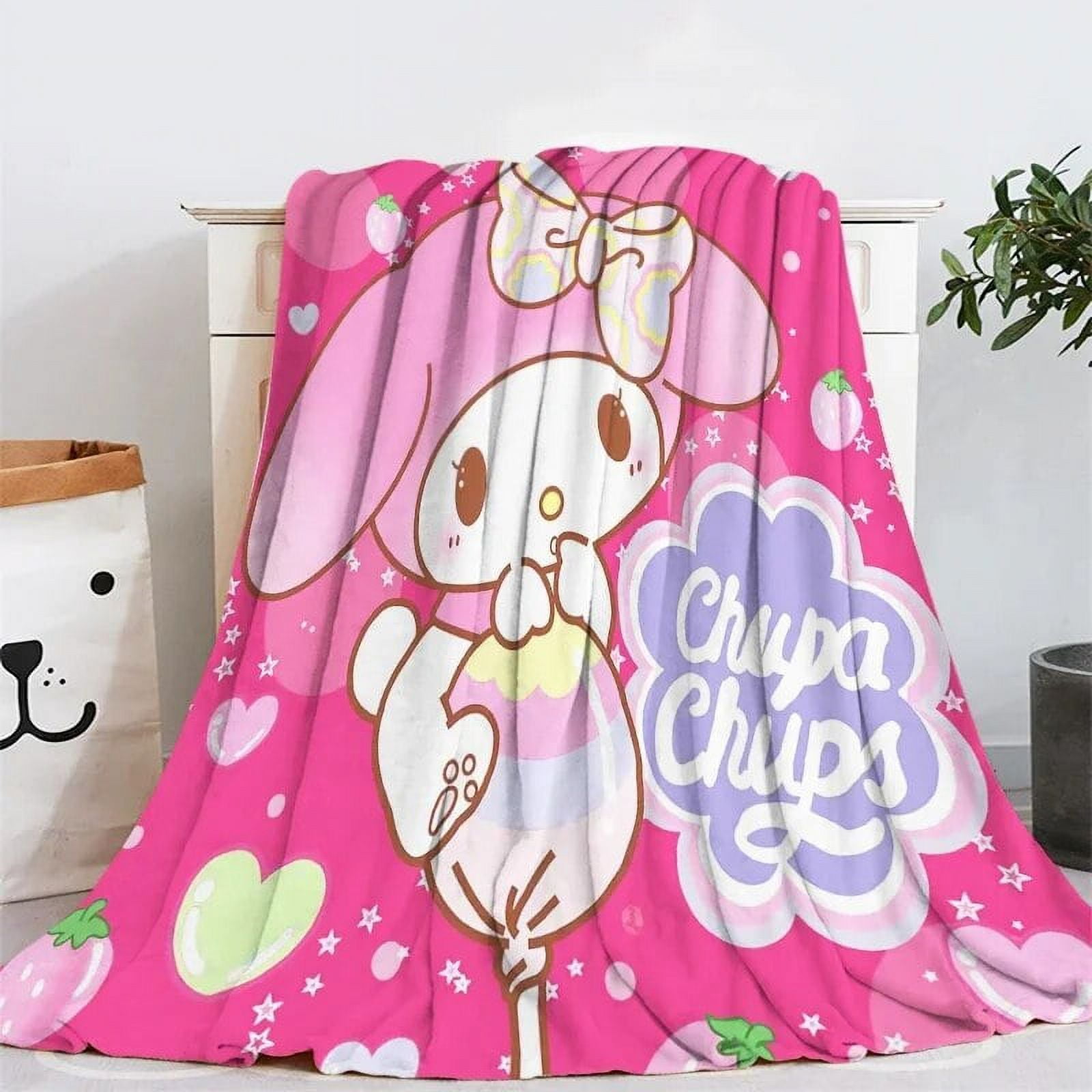 New Kawaii Sanrio Flannel Blanket Kuromi Hello Kitty Office Lunch Break Single Thickened Heating ...