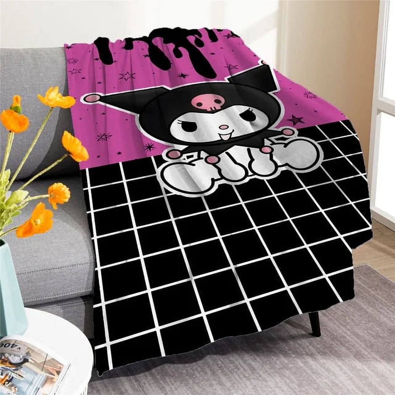 New Kawaii Sanrio Flannel Blanket Kuromi Hello Kitty Office Lunch Break ...