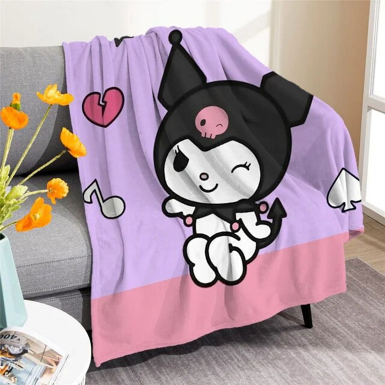 New Kawaii Sanrio Flannel Blanket Kuromi Hello Kitty Office Lunch Break ...