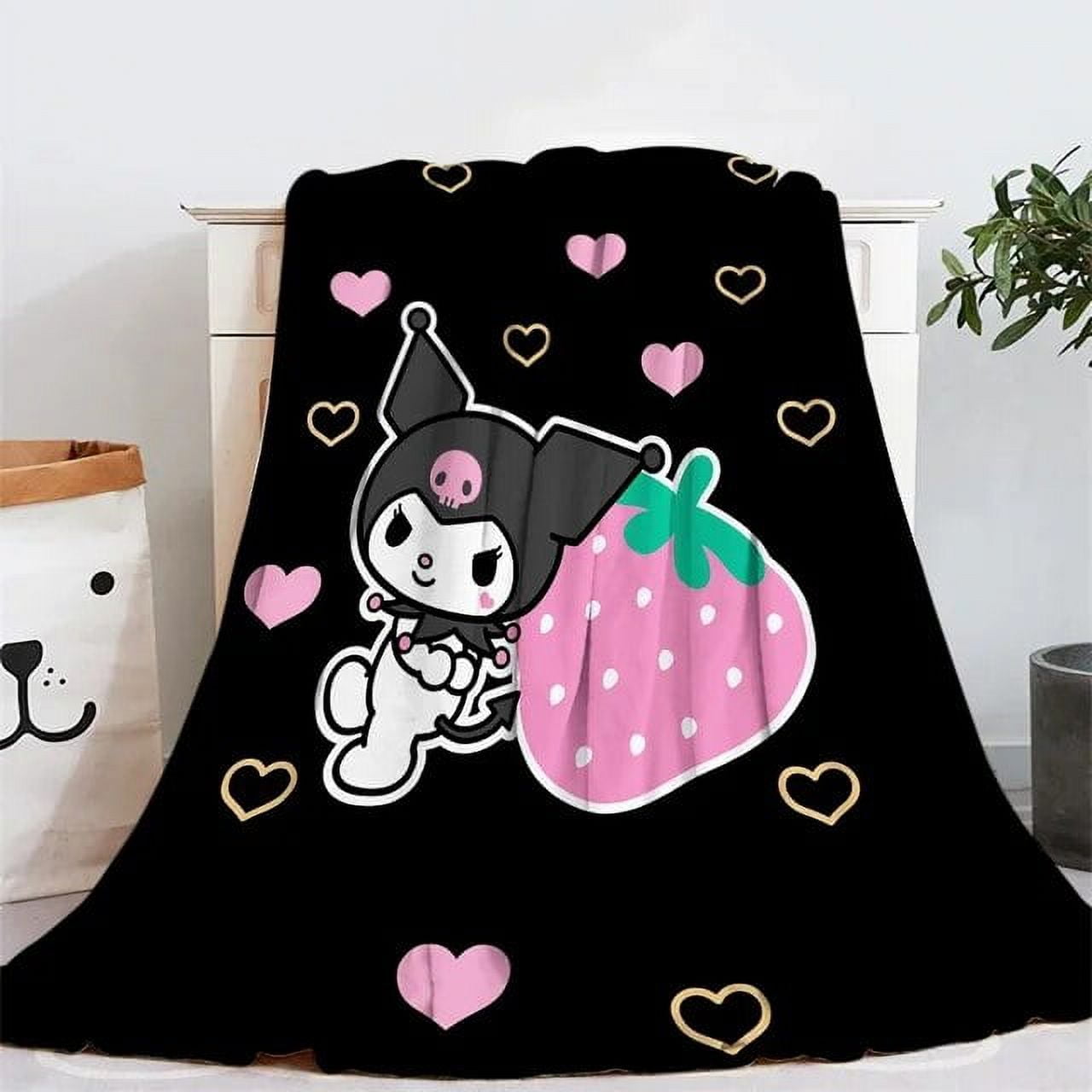 New Kawaii Sanrio Flannel Blanket Kuromi Hello Kitty Office Lunch Break ...
