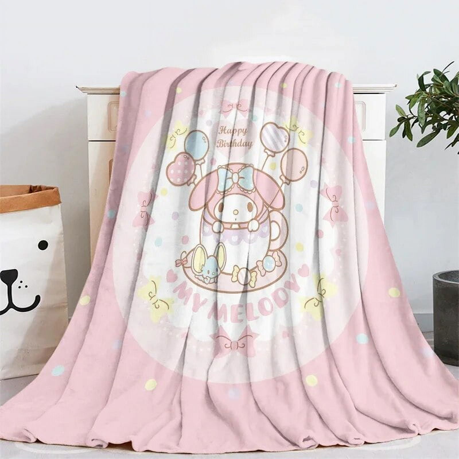 New Kawaii Sanrio Flannel Blanket Kuromi Hello Kitty Office Lunch Break ...