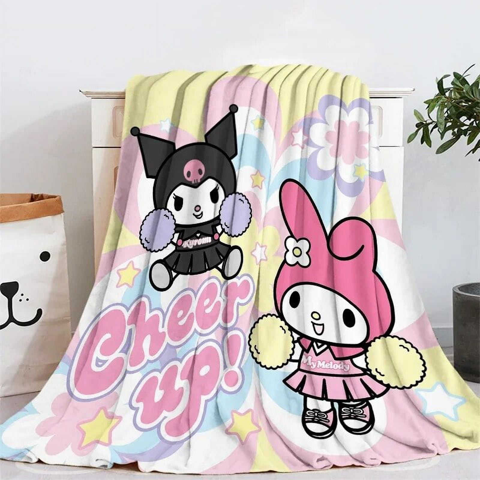 New Kawaii Sanrio Flannel Blanket Kuromi Hello Kitty Office Lunch Break ...