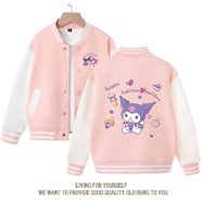 Kawaii Sanrios Hello Kitty Baseball Uniform Jacket Female Autumn ...
