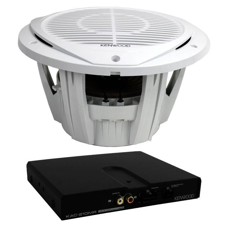 New Kenwood PWD-250MRW 10" Marine Subwoofer Sub+MONO Marine Amplifier ...