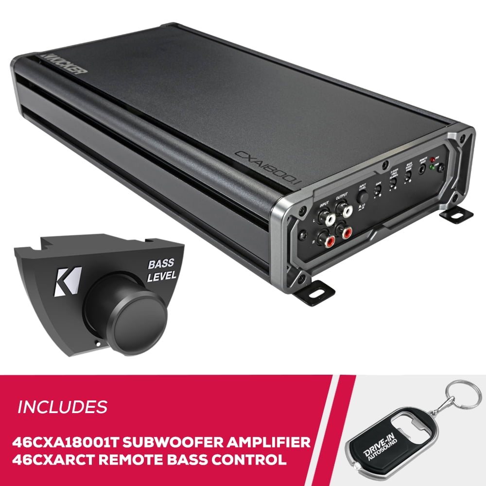 New Kicker 46CXA18001T Mono Subwoofer Amplifier & 46CXARCT Dash-Mount ...