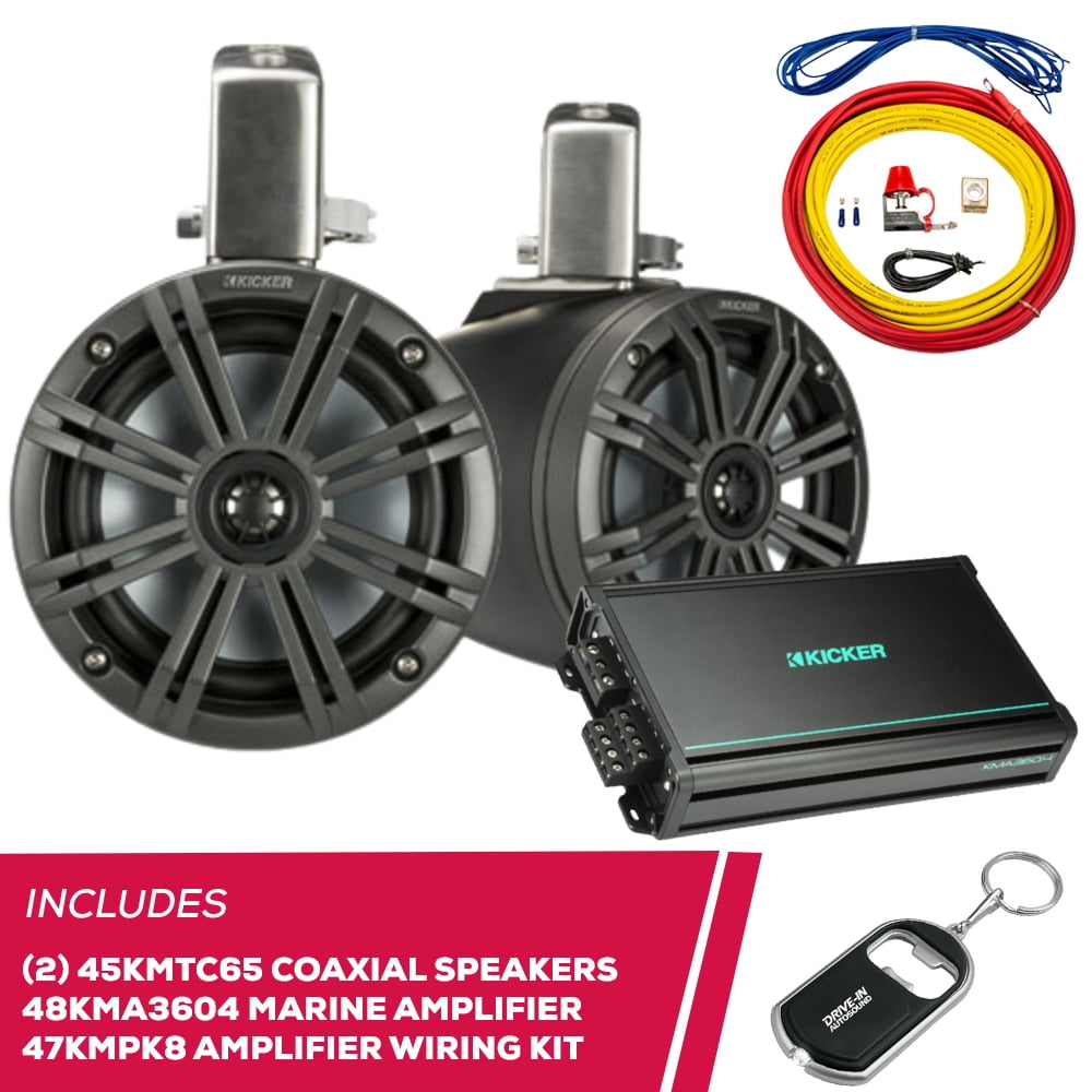 New Kicker Pair Of 45KMTC65 6.5" Speakers w/ 48KMA3604 Amplifier ...
