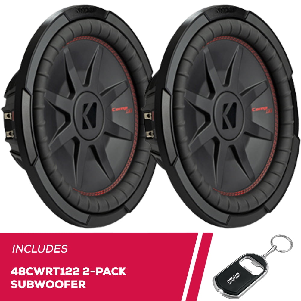 New Kicker Pair of 48CWRT122 Shallow-Mount 12" Subwoofer with Dual 2 ...