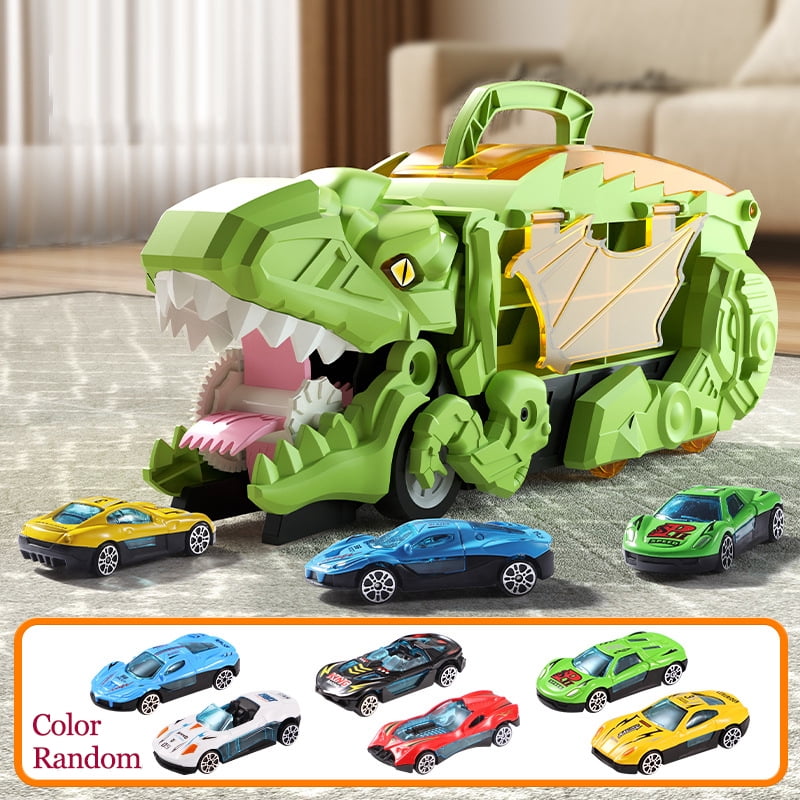 New Kids Alloy Dinosaur Transport Car Toy Large Inertial Car Carrier ...