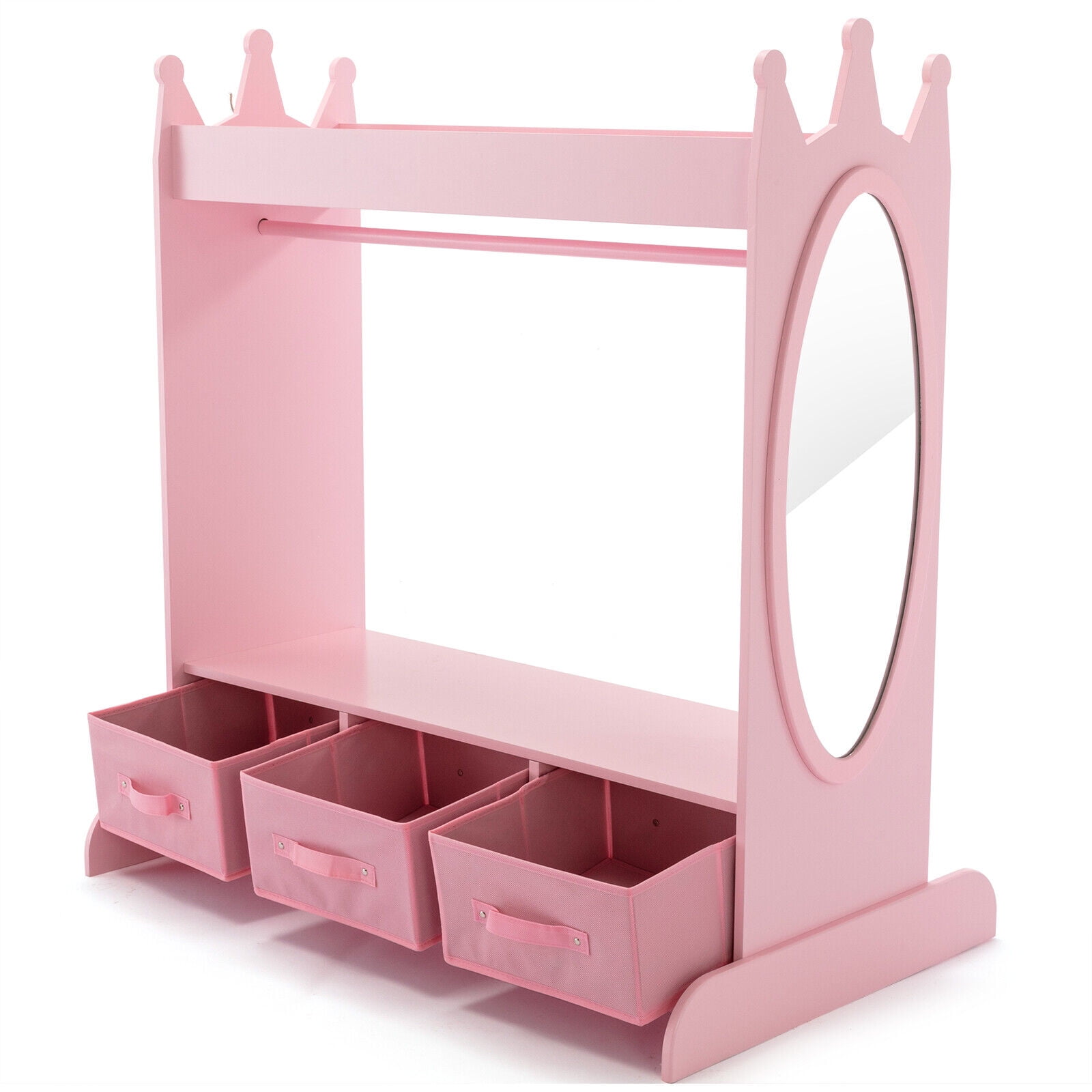 New Kids Armoire Dress-Up Storage Closet Girls w/Mirror+Drawer+Side ...