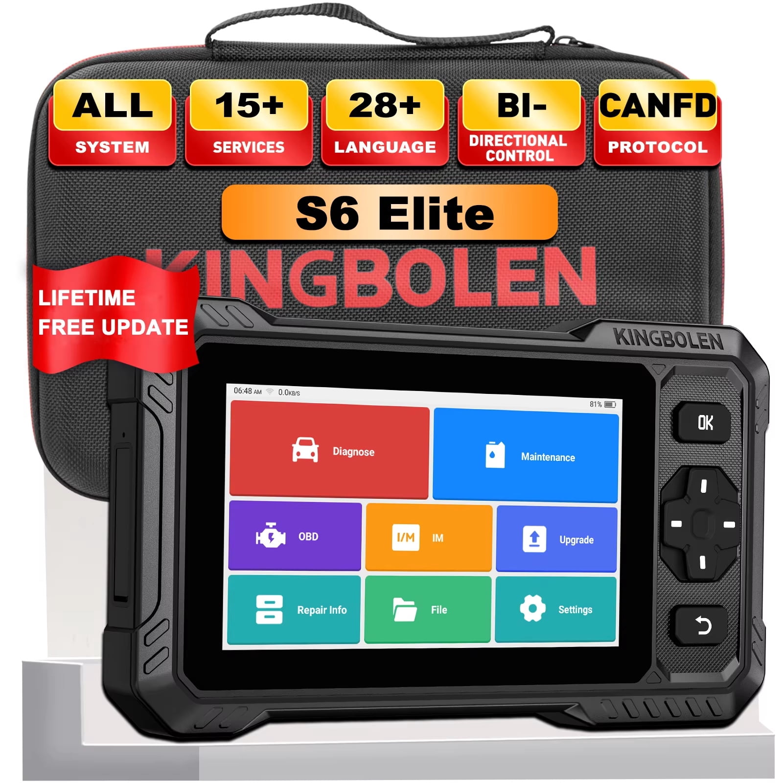 New Kingbolen S6 Elite OBD2 Scanner Diagnostic Tool Bidirectional Scan ...