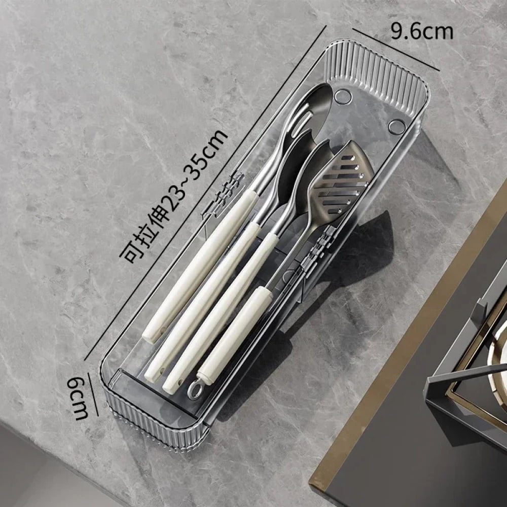 New Kitchen Drawer Storage Box Expandable with Partitions Knives Forks ...