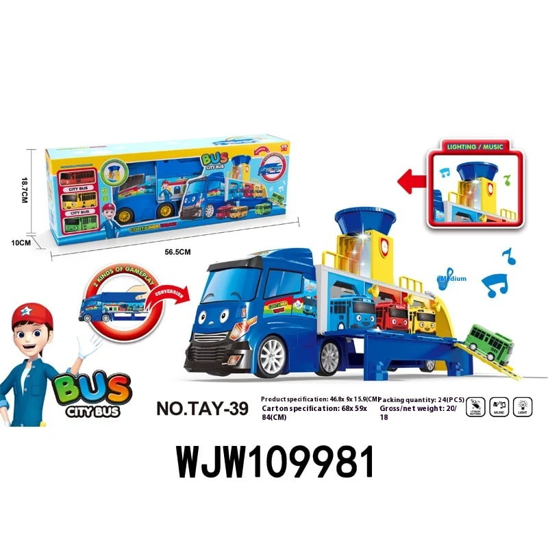 New Korean Tayo The Little Bus Slingshot & Pull-Back Car Diy Track ...