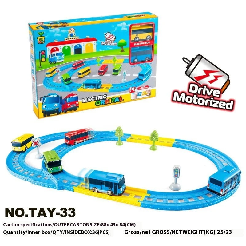 New Korean Tayo The Little Bus Slingshot & Pull-Back Car Diy Track ...